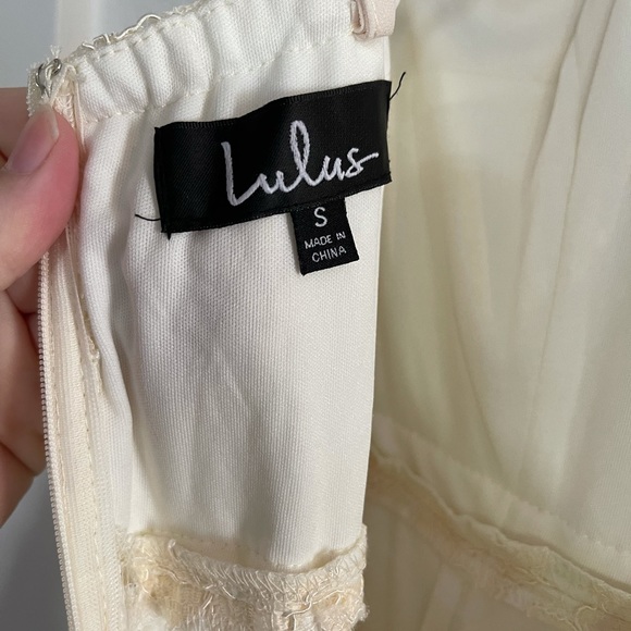 Lulus | Dresses | Lulus Zenith Cream Lace Maxi Wedding Dress Cross ...
